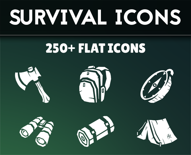 250+ Survival Flat Icons by KatGrabowska