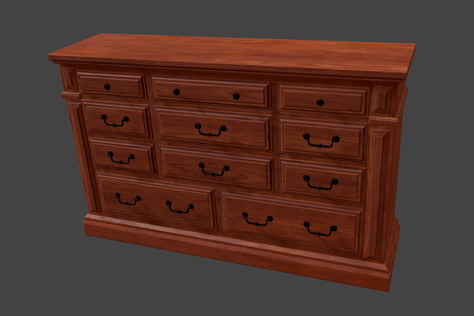 Dresser with Drawers 3D Model - Bedroom Furniture by RedNebulaStudios