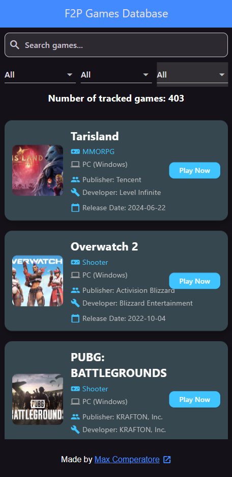 Free To Play Tracker by pyoneerC1