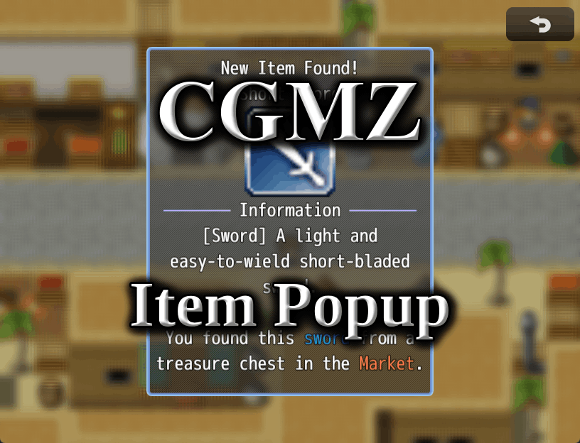 [CGMZ] Item Popup for RPG Maker MZ by Casper Gaming