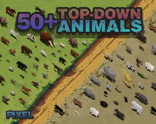 Animals mega pack! 8-Directional Animated - Over 50 Top-Down pixel 2D ...