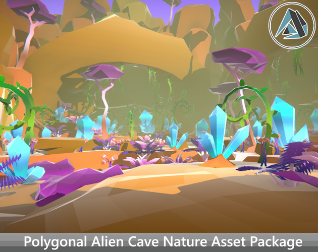 Polygonal Alien Cave Nature Asset Package {Paid 3D Polygonal Asset Package} by Aligned Games