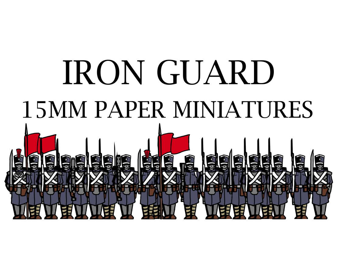 15mm Iron Guard - Paper Minis by Toastmortem
