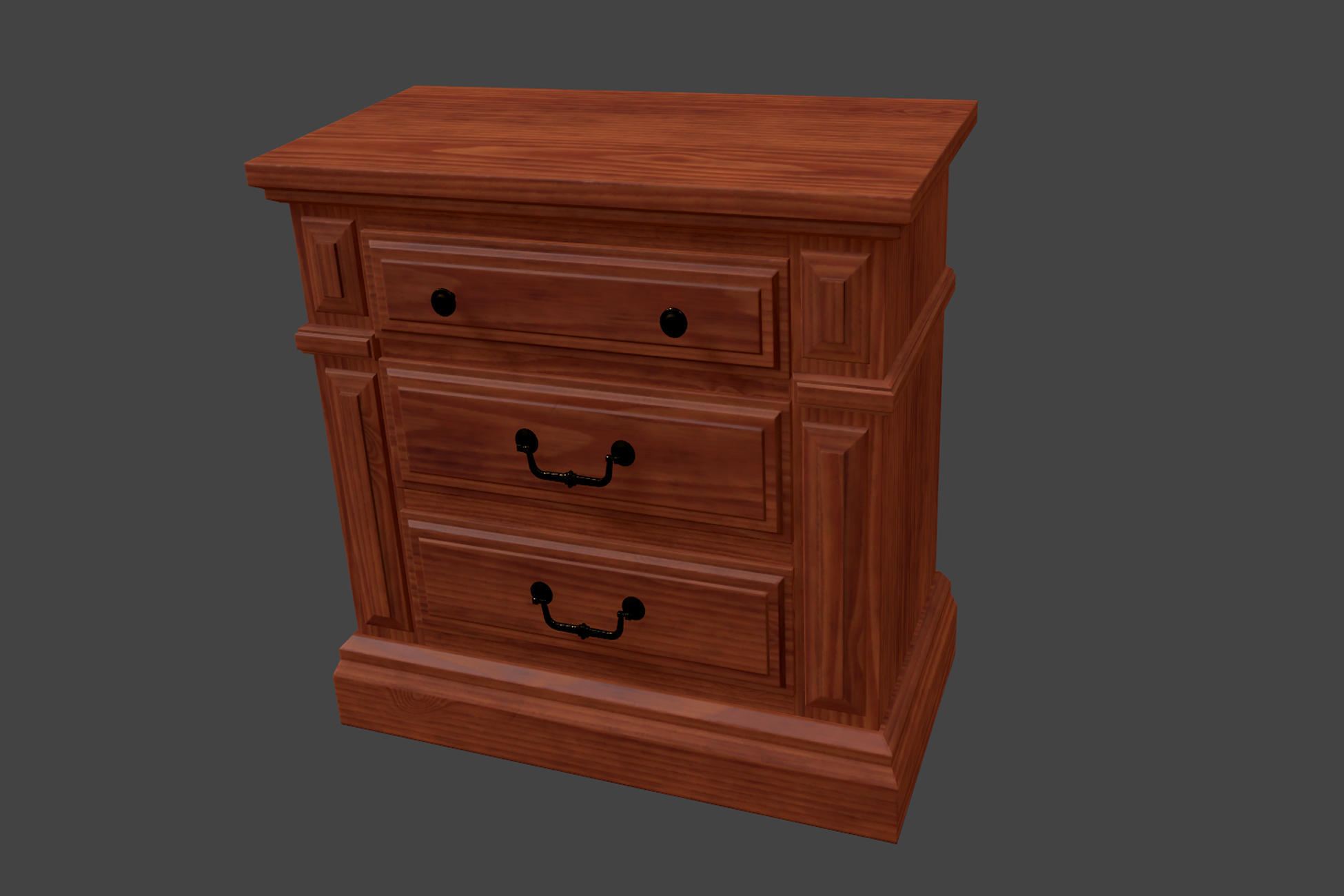 Bedside Table 3D Model - Bedroom Furniture by RedNebulaStudios