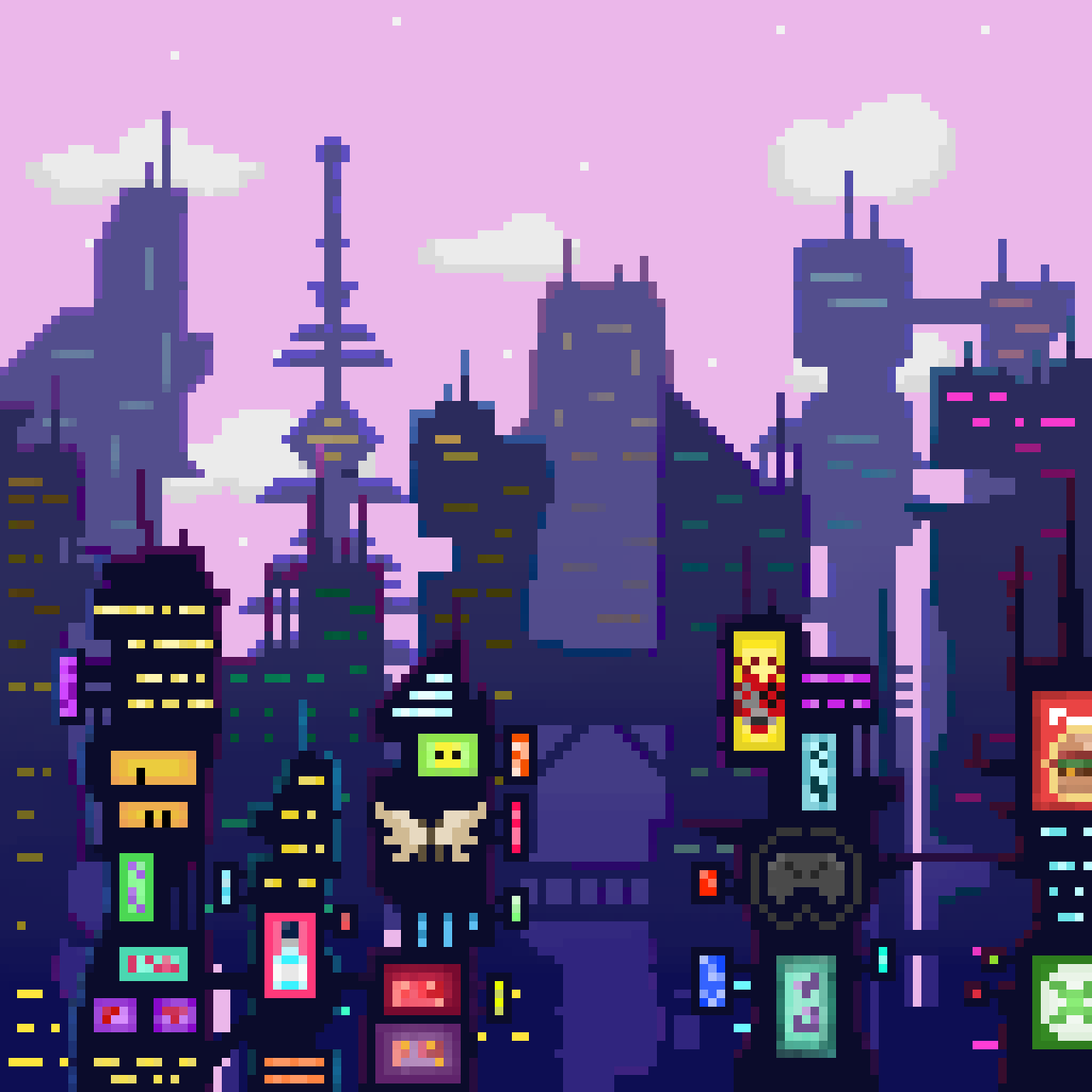 Pixel Art Cyberpunk city by GestionandoPixeles