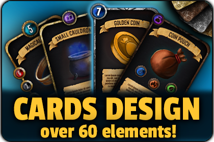 Card Game GUI - Cards Design 2D Kitbash by KatGrabowska