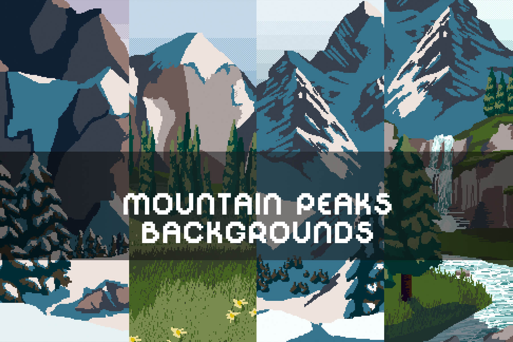 Free Mountain Peak Pixel Backgrounds by Free Game Assets (GUI, Sprite ...