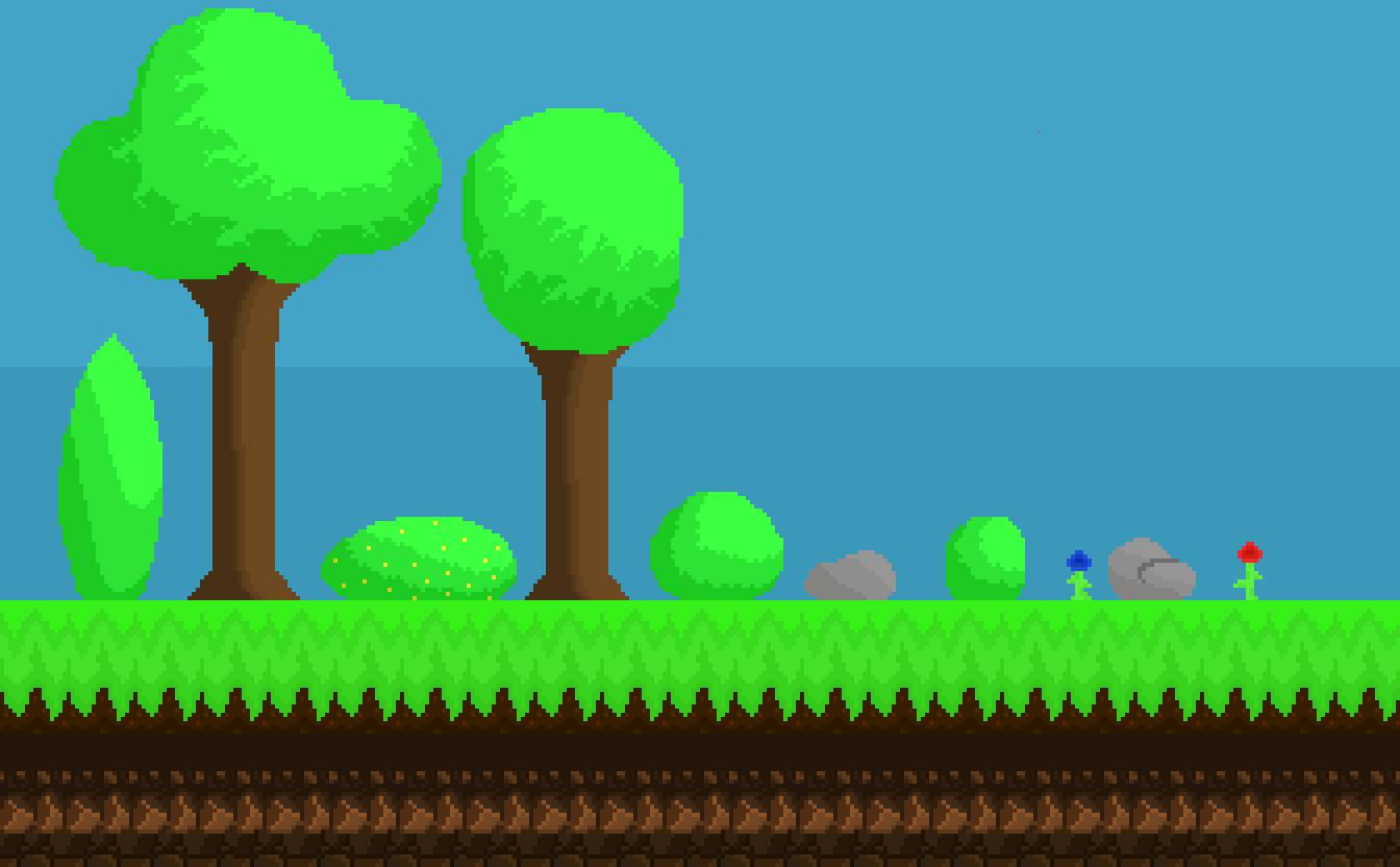 Grass and Cave Tileset by Purple Bunny Games