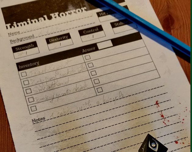 Character Sheet for Liminal Horror by Barti (He/him)