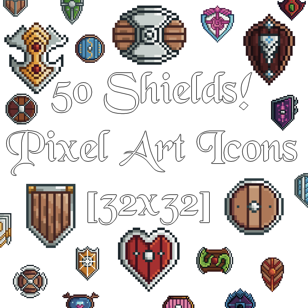 Pixel Art Shields - Icons by Magicae! Games