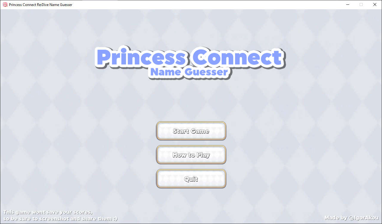 Princess Connect Re:Dive: Name Guesser by IgorAkou