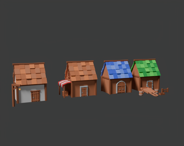 Free Low Poly Modular House Pack by Leon Twemlow
