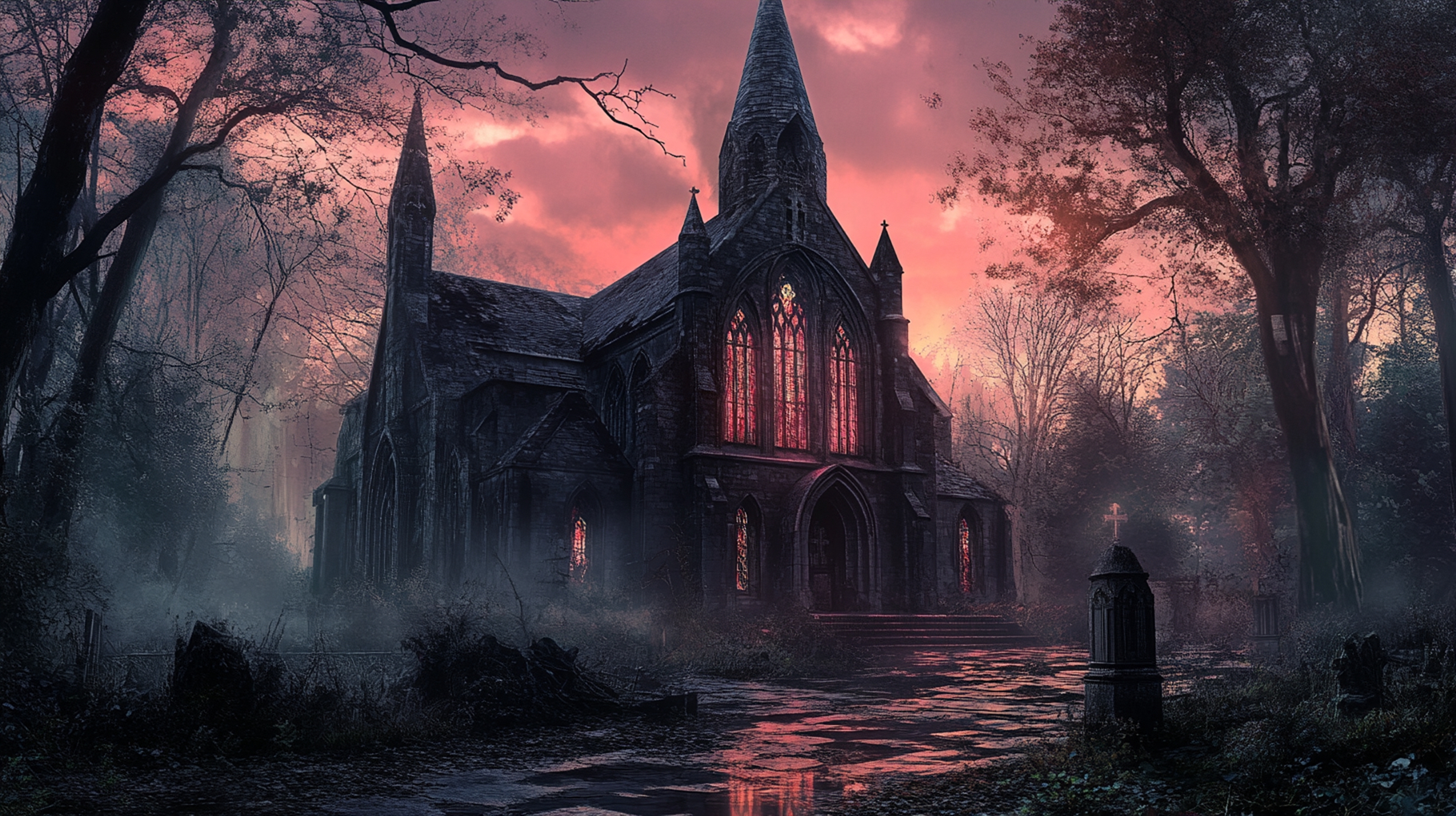 FREE HORROR CURSED CHURCH VN BACKGROUNDS by Liminal Games