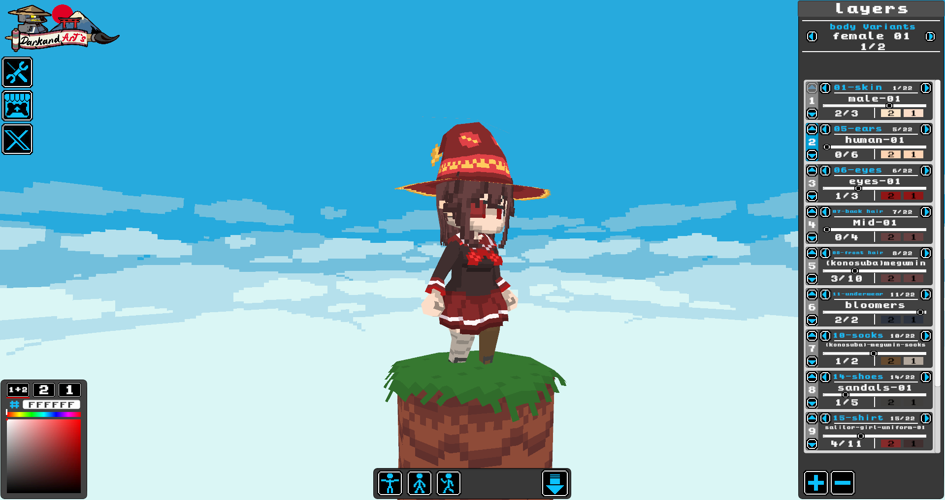 3D Pixel Character Creator by Darkand Arts