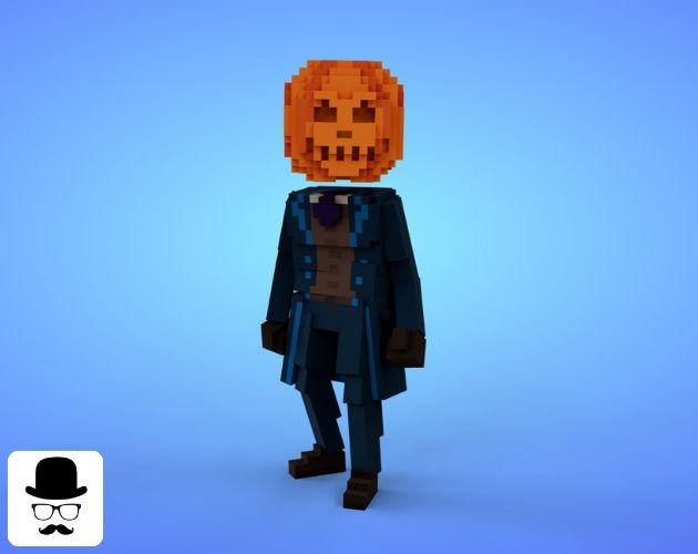 PumpkinHead Character - Voxel 3D Model by MrMGames