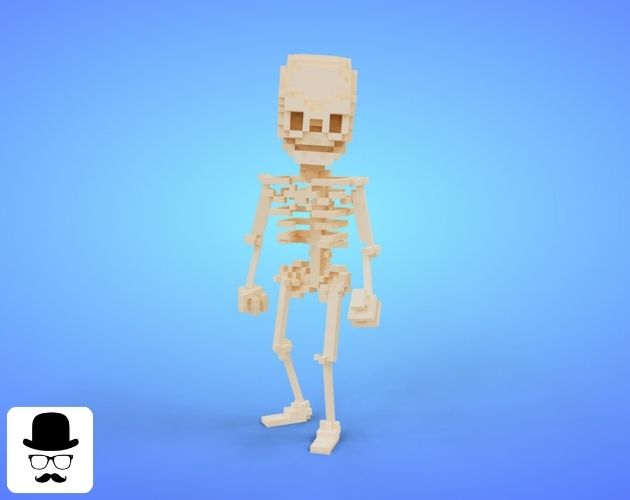 Skeleton Character - Voxel 3D Model by MrMGames