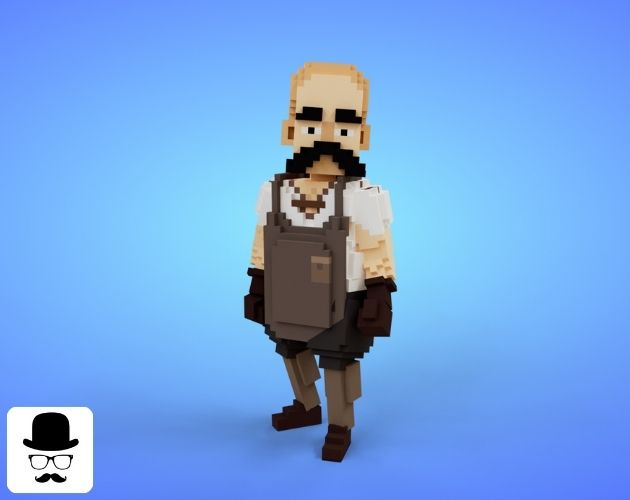 Blacksmith Character - 3D Voxel Low Poly Model by MrMGames
