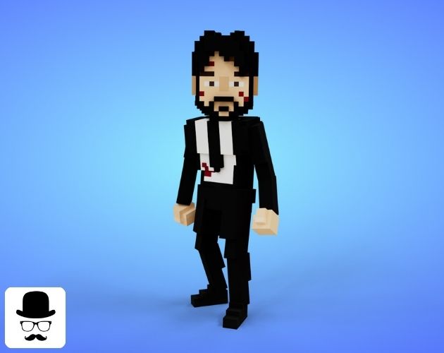 Hitman Character - Voxel 3D Model by MrMGames