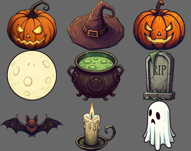 Halloween 2D sprites .PNG by PabloGameDev