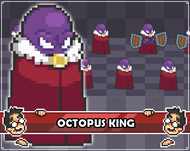 2D Pixel Art Octopus King Sprites by Elthen's Pixel Art Shop