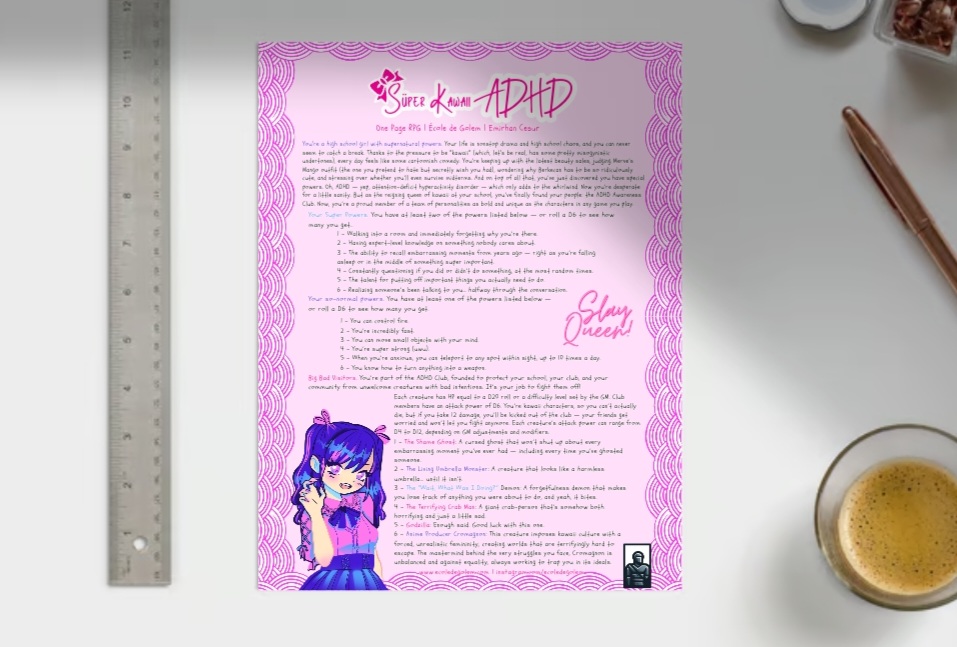Super Kawaii ADHD - TTRPG by École de Golem