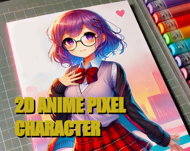 Yuki Chan Pixel 2D Anime Character by Okaeridev