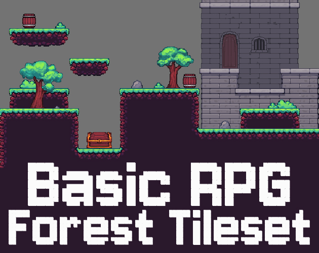 Basic Forest & Dungeon RPG Tileset - 32x32 Asset Pack by lakiiah