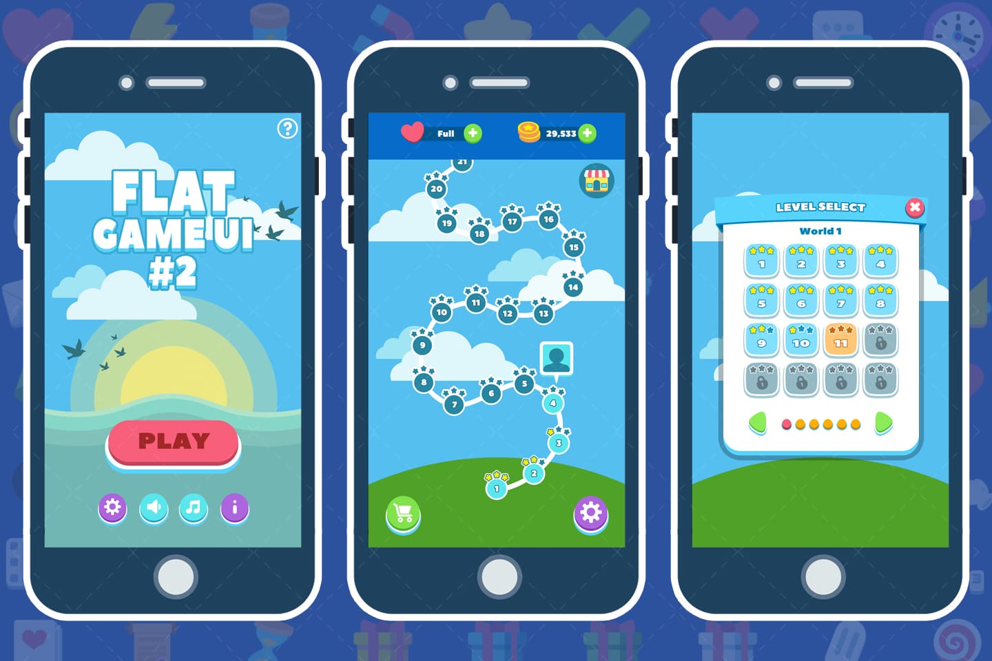 Casual, Colorful and Flat Game Assets for Mobile Games by Renderman ...
