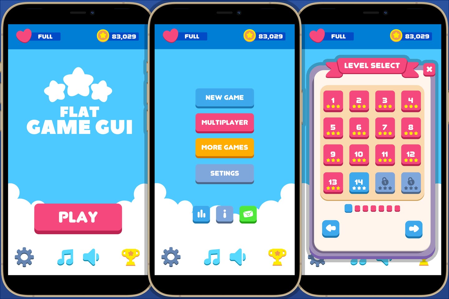Casual, Colorful and Flat Game Assets for Mobile Games by Renderman ...