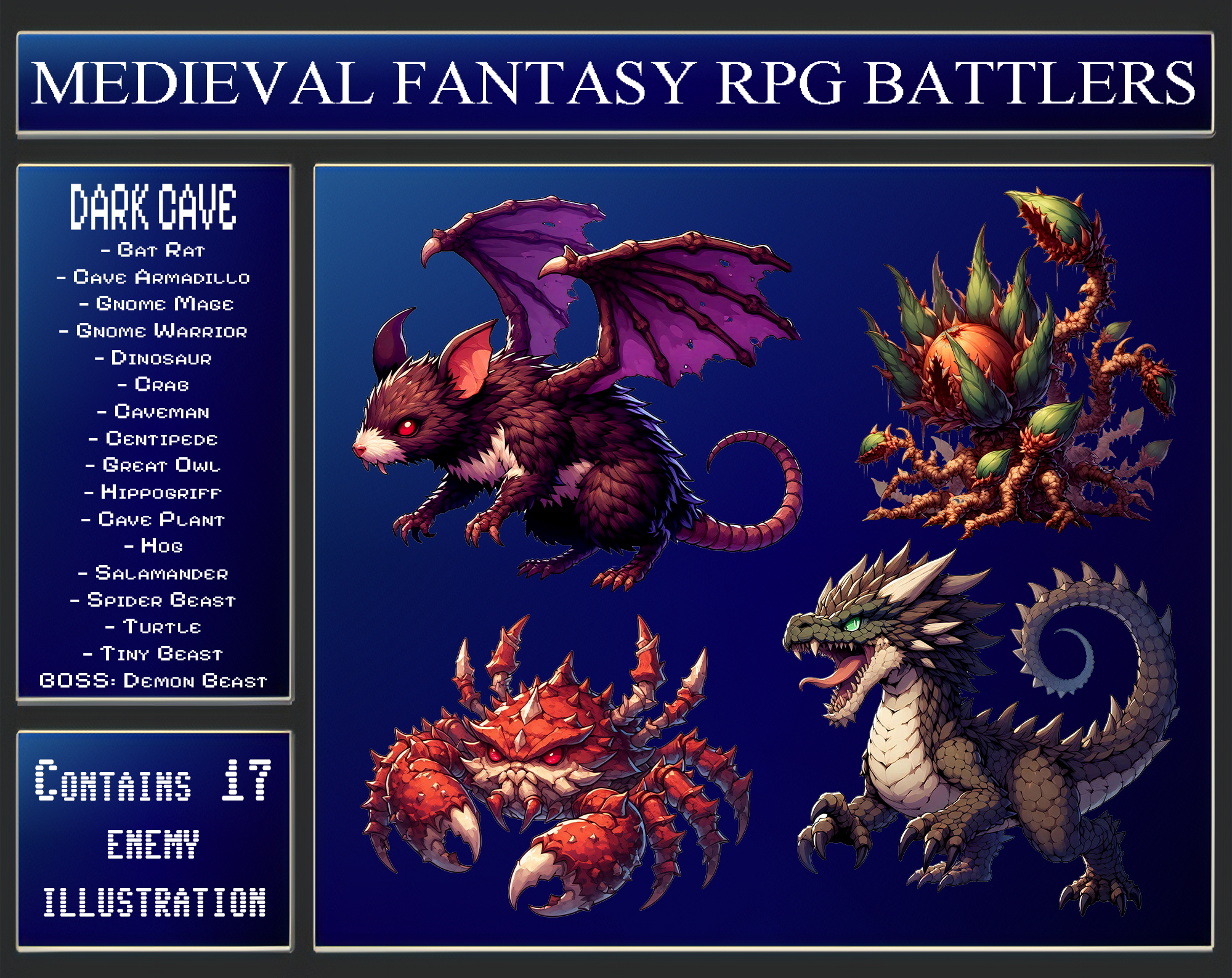Medieval Fantasy RPG Battlers - Dark Cave by Velvet Void