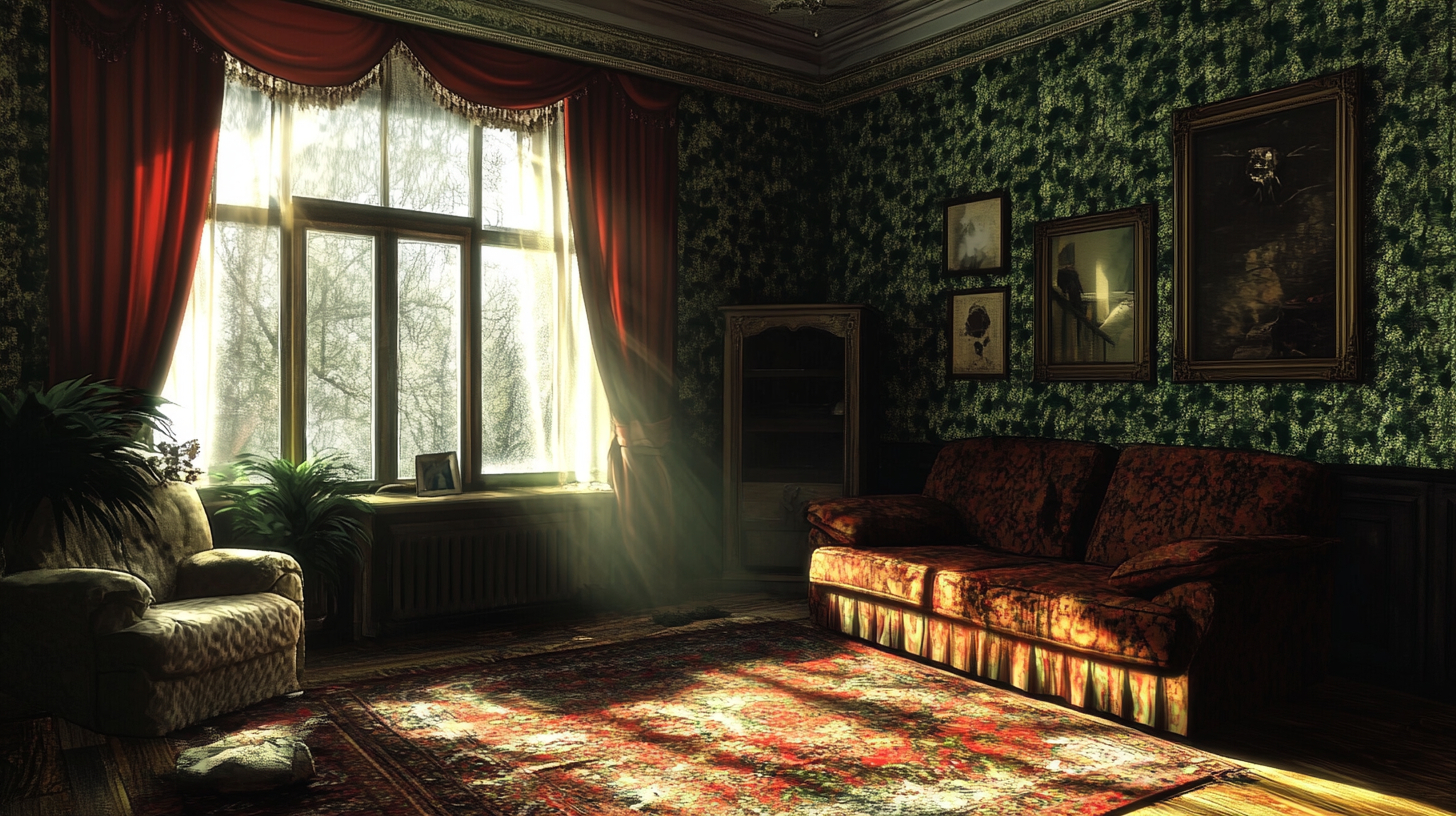 FREE HORROR LIVING ROOM VN BACKGROUNDS by Liminal Games