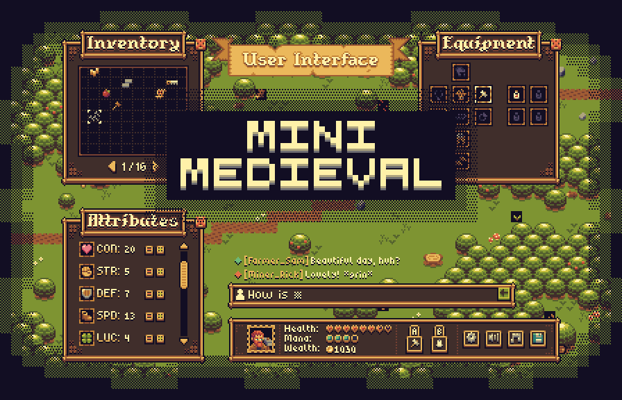 Mini Medieval - User Interface (UI) Expansion Pack by VEXED