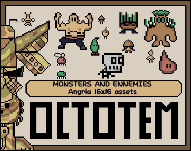 MONSTERS AND ENNEMIES - Angria's 16x16 assets by Octotem