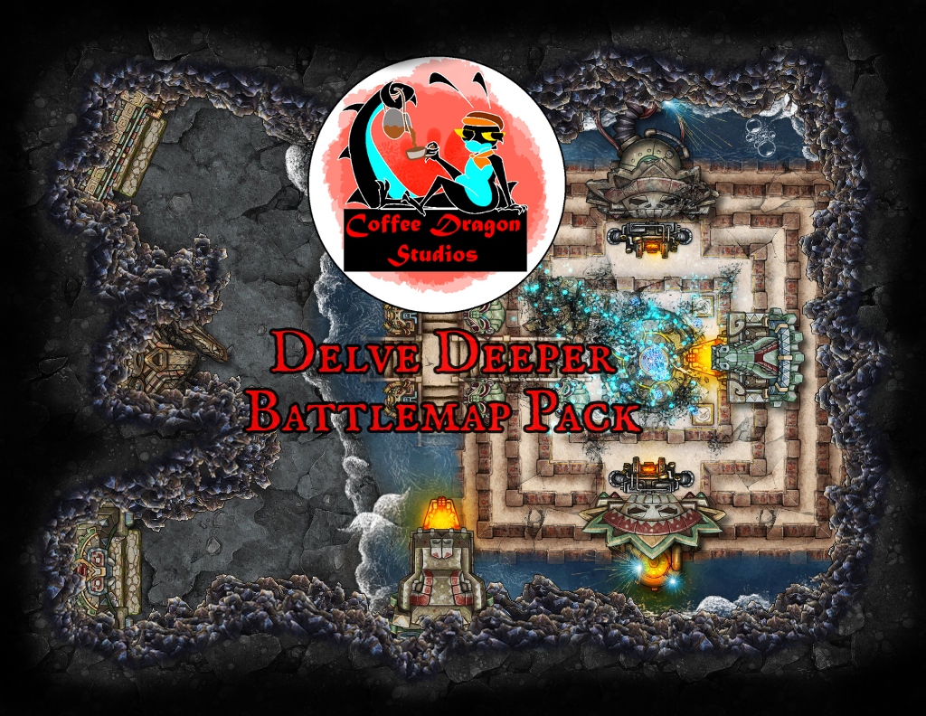 Delve Deeper - Modular Ruin Cave Battlemap Pack by Coffee Dragon Studios