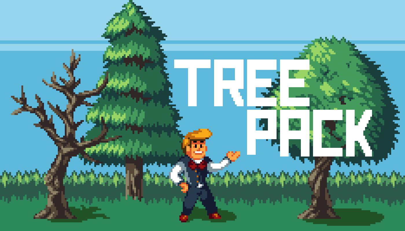 Pixel Tree Set by Jestan