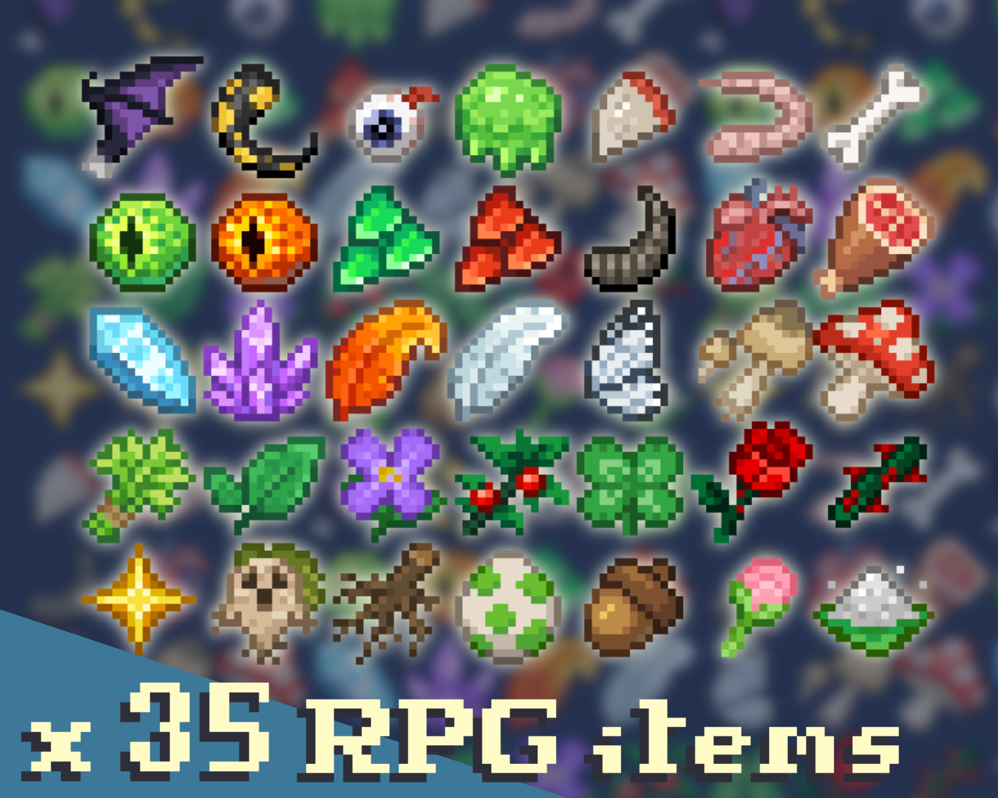 35 RPG Items - Monster Loot Icons by Frenchpixelle