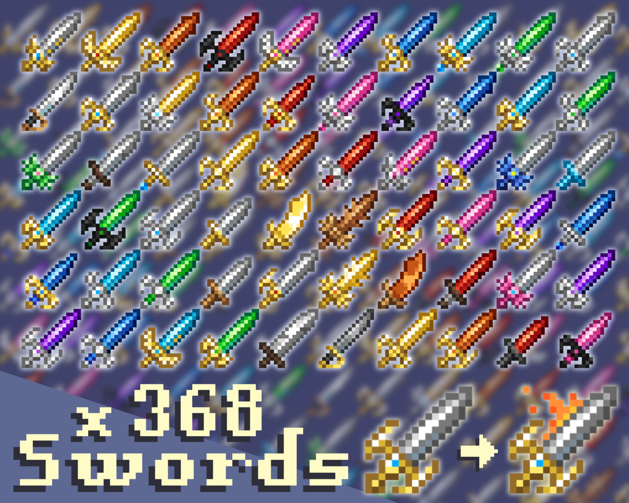 368 Pixel Swords - RPG Fantasy Swords by Frenchpixelle