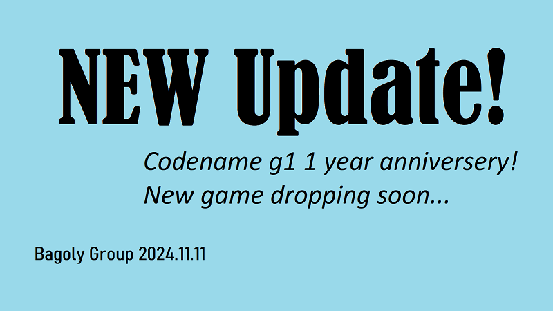 New Codename g1 update dropping soon! - Codename: g1 by Bagoly Group
