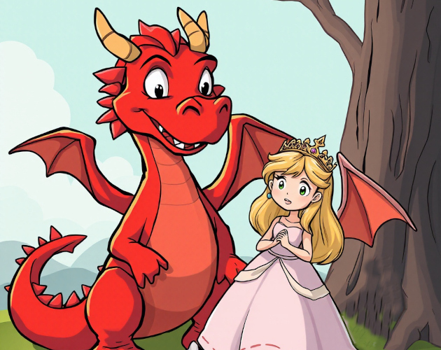 Dragon and Princess by tiptopstudio