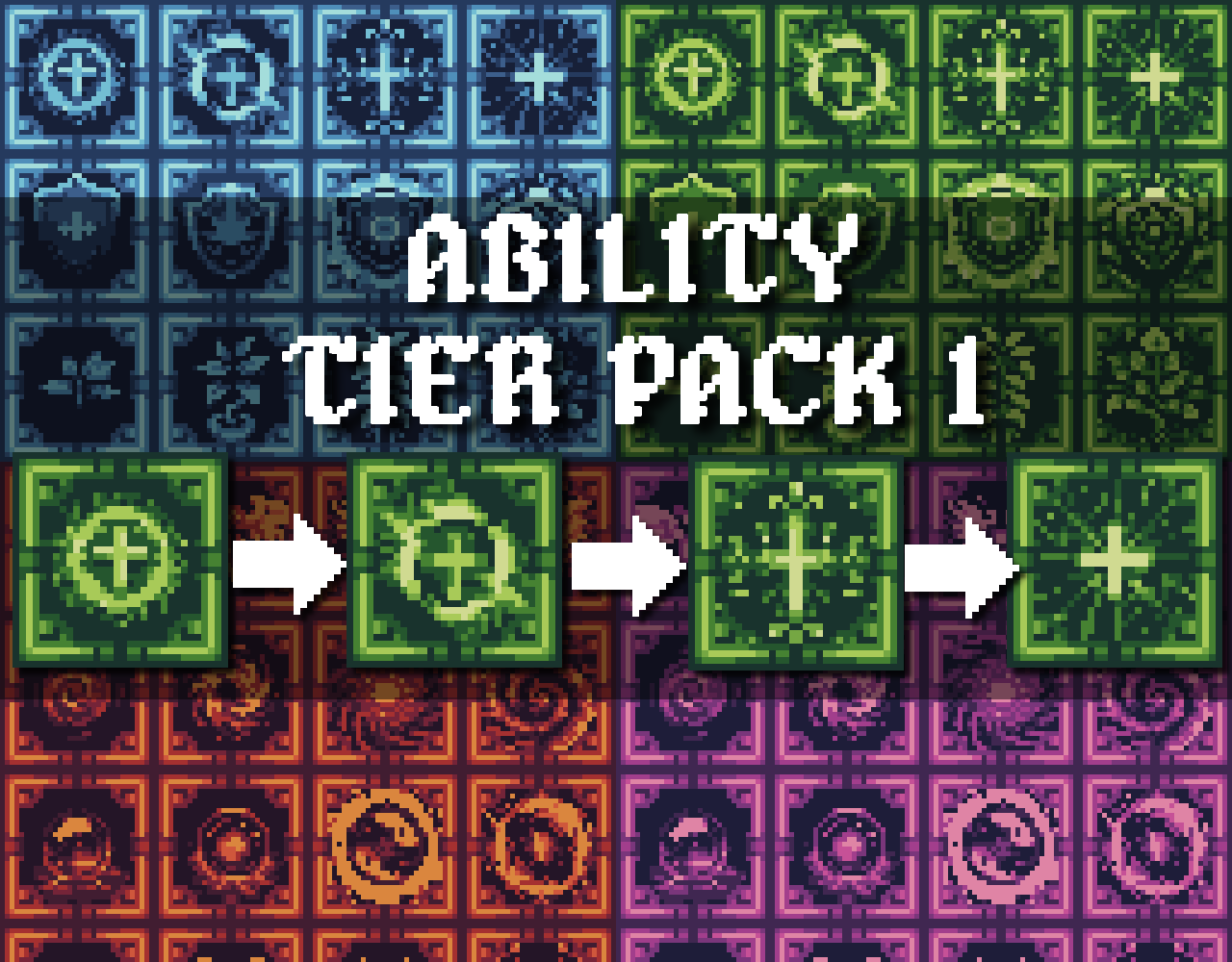 24+ Advanced Ability Tier Pack - Fantasy MMORPG Buffs & Spells Icons ...