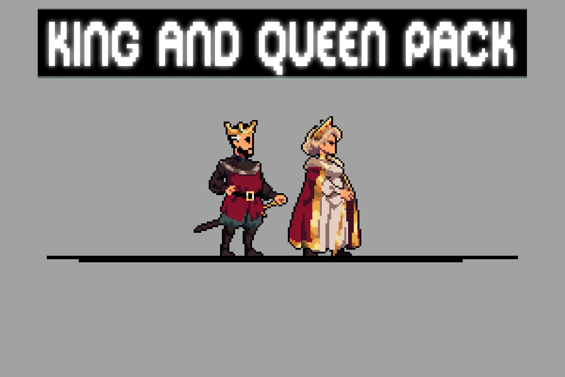 King and Queen Pixel Character Sprite Sheet Pack by Free Game Assets ...