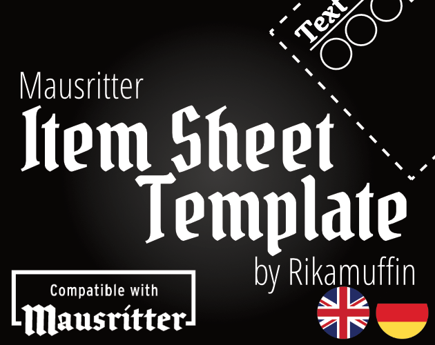 Mausritter - Item Sheet Template by rikamuffin