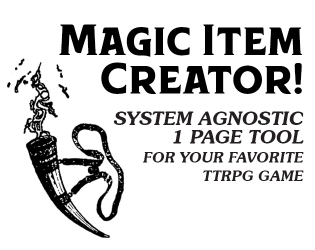 Legendary Magic Item Generator - 1 Page TTRPG Tool by SilverNightingale