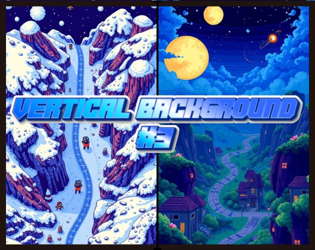 Pixel Vertical Background Asset Pack #3 For Your Shmups or Other ...