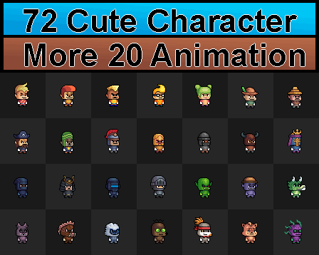 72 Cute Pixel Character by BDragon1727
