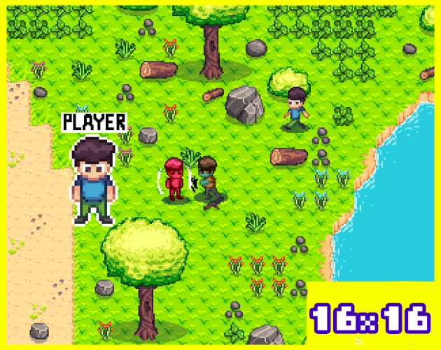 Tileset map pack + player + monster by Egiphood