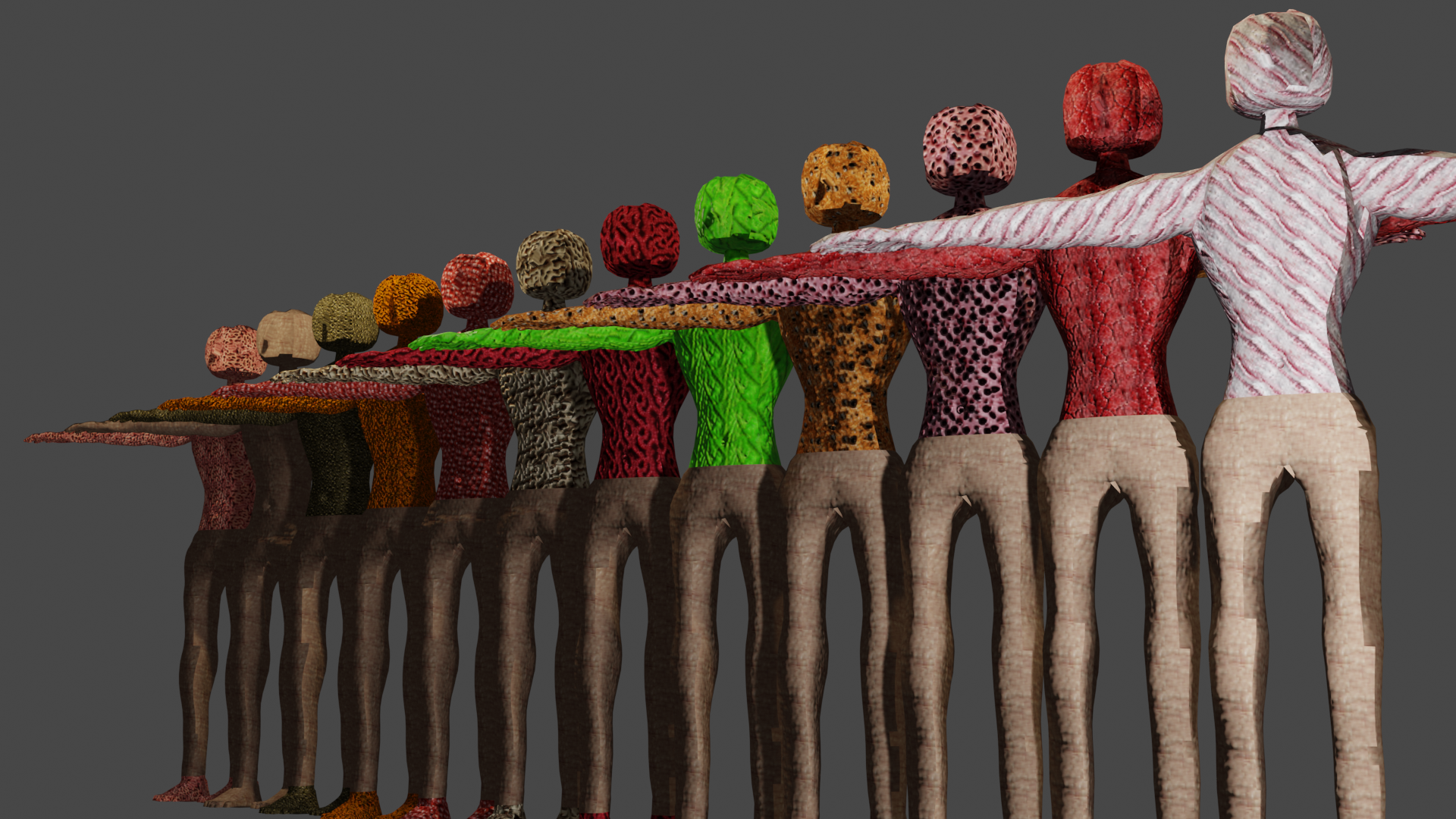 32x32, 12 Creepy Skins Texture pack (with normals) by varmbaby