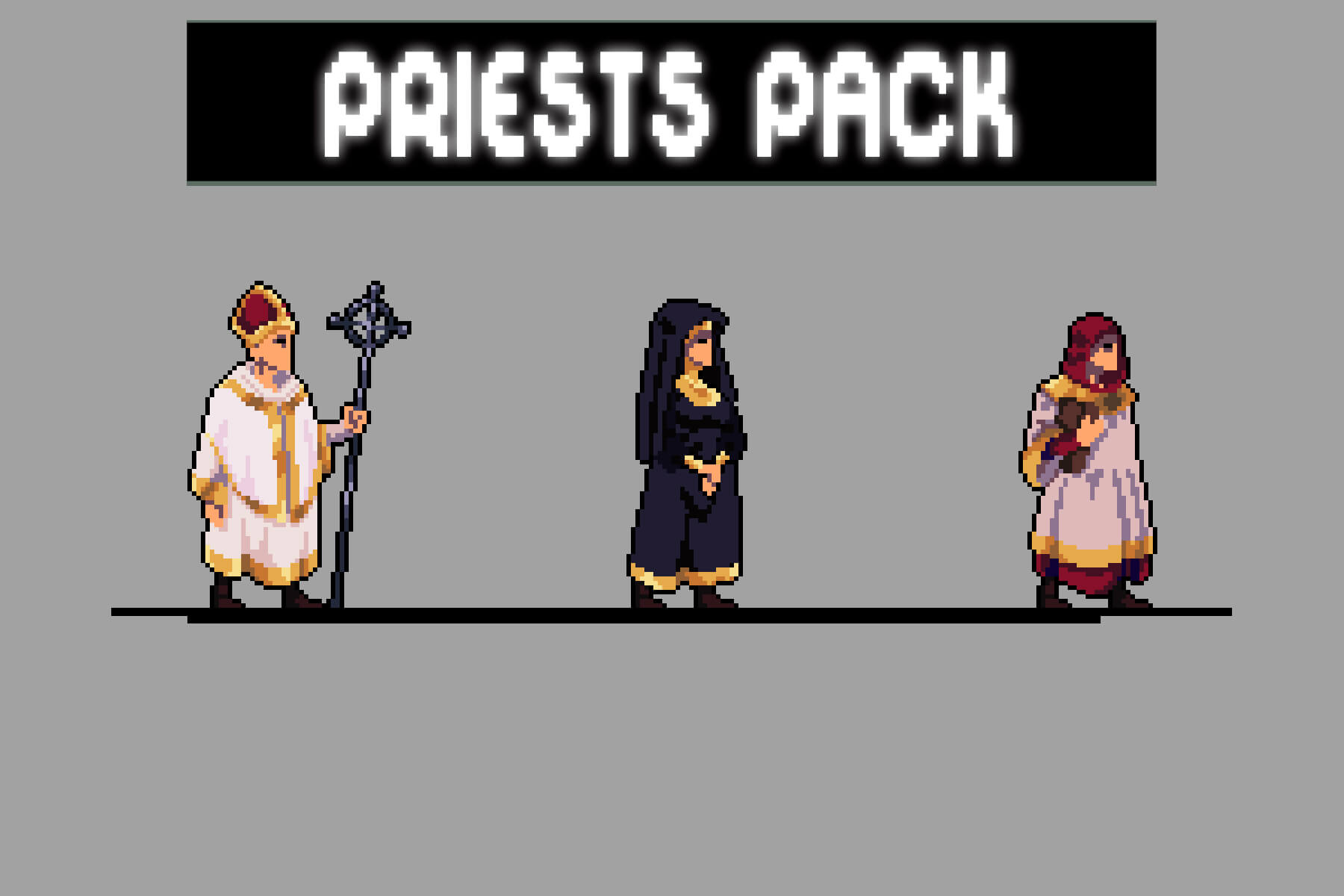 Priests Pixel Art Character Pack by Free Game Assets (GUI, Sprite ...
