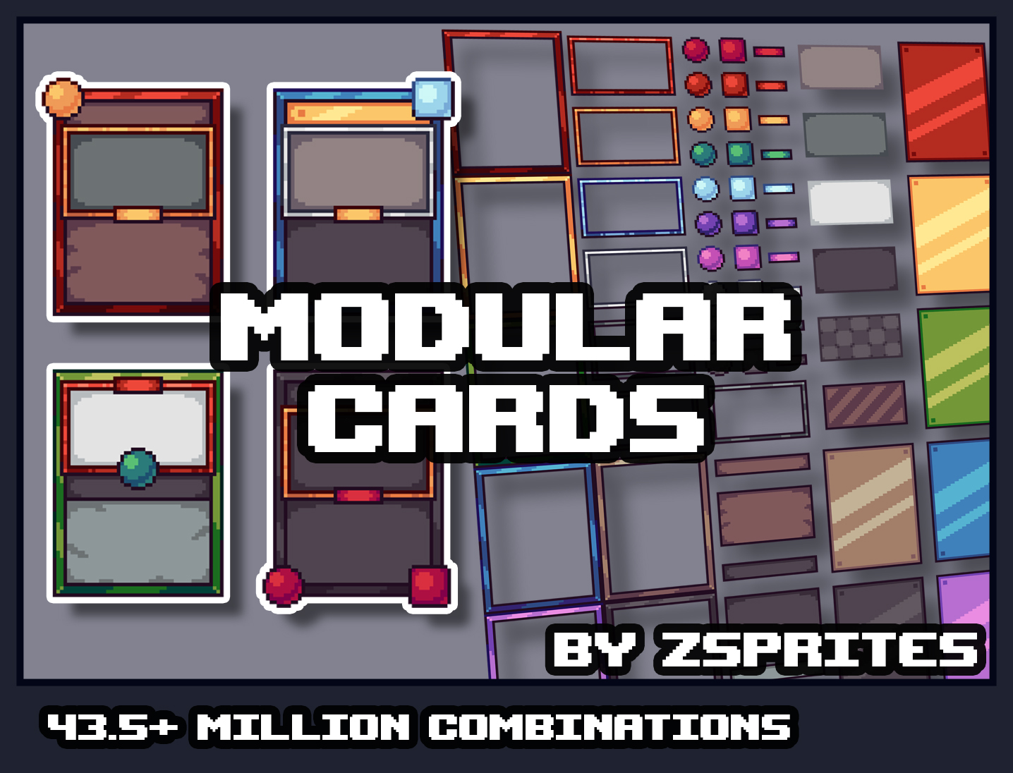 Modular Pixel Cards [43.5+ Million Combinations] by Zsprites