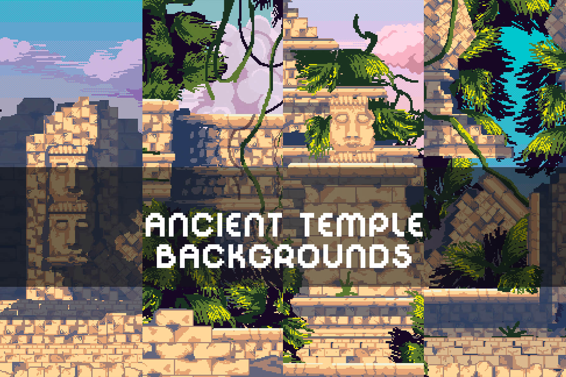 Free Pixel Ancient Temple Backgrounds by Free Game Assets (GUI, Sprite, Tilesets)